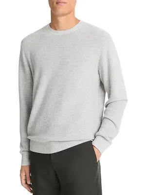 Vince Geo Jacquard Sweater - Heather Gray/cream