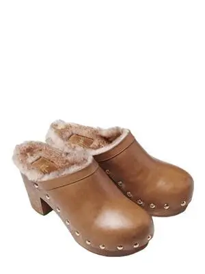 Beek Woodpecker Shearling Clog - Saddle/honey Shearling