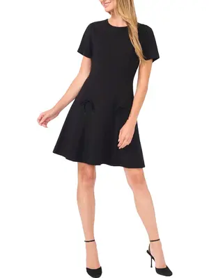CECE DUPRAZ Fit & Flare Dress With Bow Detail - Rich Black