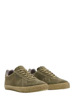 ALLSAINTS AllSaints Jaimee Low Top Suede Sneakers Khaki Green/gum