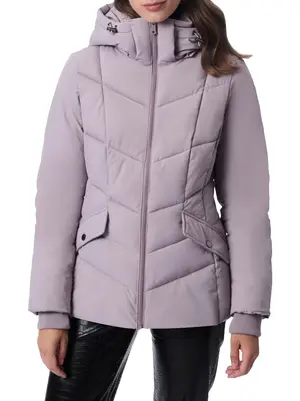 Bernardo Bernardo Hooded Recycled Polyester Puffer Jacket Iced Lilac