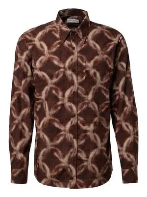 Dries Van Noten Printed Cotton Shirt - Brown