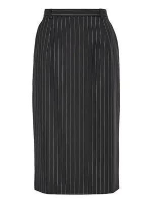 Dolce & Gabbana Pinstripe Wool Pencil Skirt - Grey