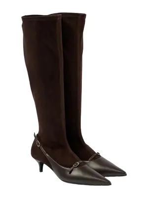 Magda Butrym Leather Slingback Pumps With Sock Detail - Brown