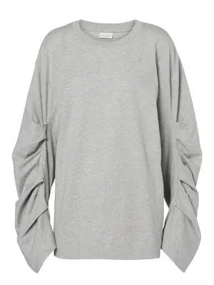 Dries Van Noten Oversized Cotton Jersey Top - Grey