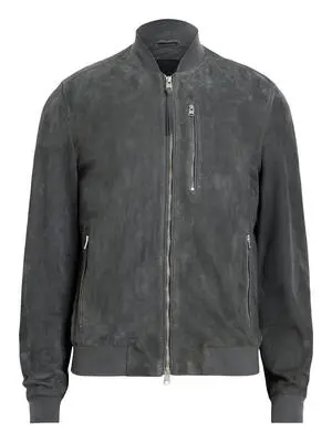 ALLSAINTS Suede Kemble Bomber Jacket Grey