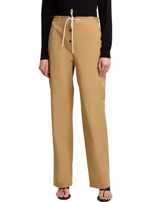 THE ROW Bonnette Technical Cotton Pants - Brown Paper