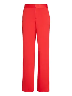 Alice + Olivia Satin-crepe Wide-leg Pants - Red