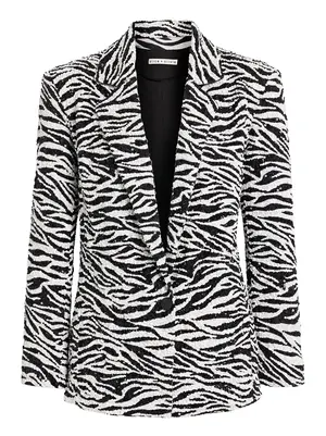 Alice + Olivia Shan Zebra-print Sequined Blazer - Animal Print