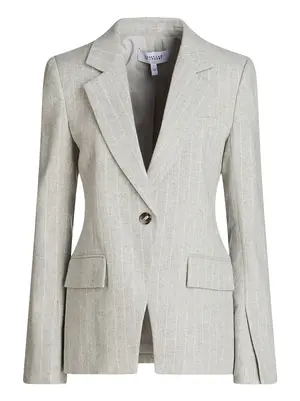 Derek Lam 10 Crosby Pinstriped Wool-blend Blazer - Light Gray