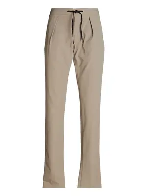 SLOWEAR Pleated Seersucker Drawstring Trousers - Mushroom