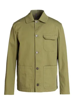 SLOWEAR Slowear Montedoro Herringbone Cotton-Blend Jacquard Jacket Army Green