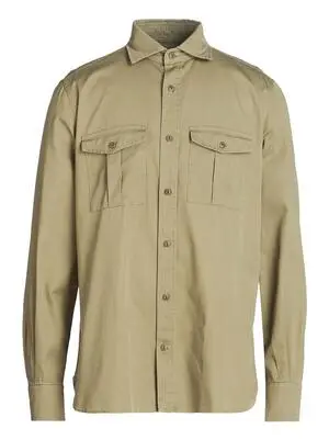 SLOWEAR Glanshirt Embroidered Cottongabardine Shirt - Army Green