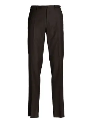 SLOWEAR Incotex Sharkskin Slim-fit Wool Trousers - Dark Brown