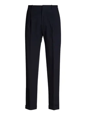 SLOWEAR Incotex Pleated Cotton Trousers - Midnight Blue