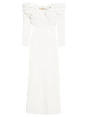 A.L.C. Off-the-shoulder Pleated Cady Maxi Dress - White