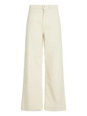 WANDLER Magnolia Cotton-corduroy Wide-leg Pants - Ecru