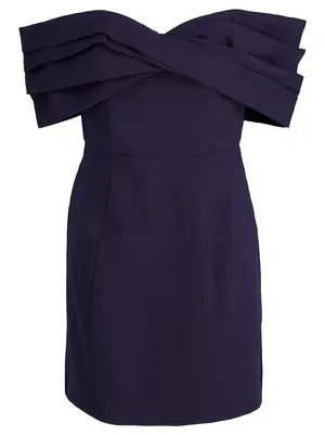 NICHOLAS Off-the-shoulder Twist-front Mini Dress - Navy