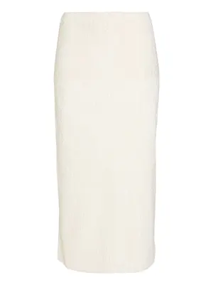 Simkhai Ellison Beaded Knit Midi Skirt - Ivory