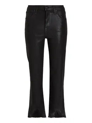 Simkhai Coated High-rise Straight-leg Jeans - Black