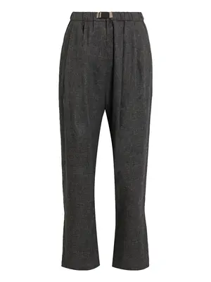 Brunello Cucinelli Belted Tweed Tapered Pants - Charcoal