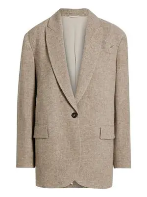 Brunello Cucinelli Bead-embellished Yak Blazer - Sand