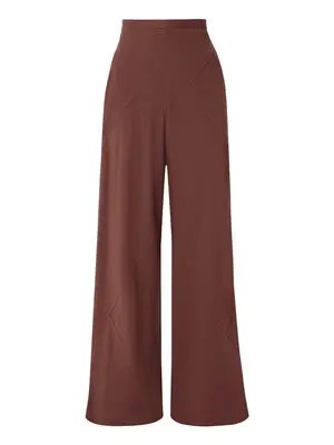 Rick Owens Paneled Charmeuse Track Pants - Brown