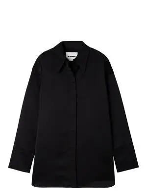 JIL SANDER Washed-satin Shirt - Black