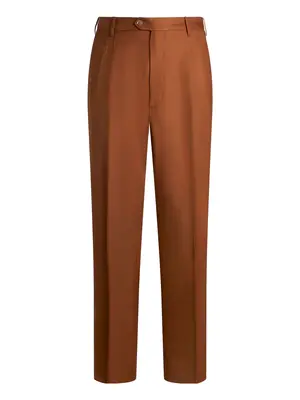 Etro Pleated Straight-leg Trousers - Brown