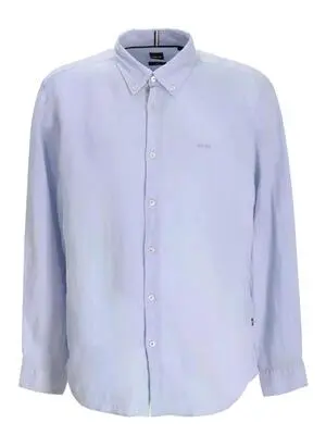 BOSS Logo-embroidered Shirt - Blue