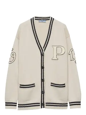Prada Wool And Cashmere Cardigan - Neutrals