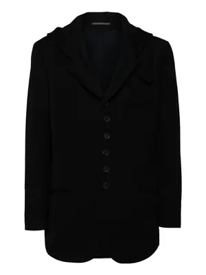Yohji Yamamoto Hooded Wool Jacket - Black