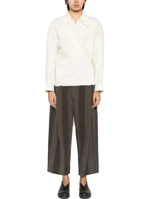 UMA WANG Uma Wang Virgin Wool Blend Striped Trousers