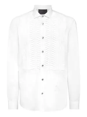 Philipp Plein Black Tie Long-sleeve Shirt - White