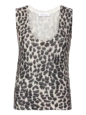 Blumarine Leopard-print Tank Top - Neutrals