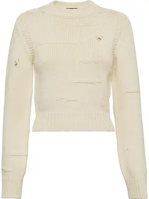 Dsquared2 Ripped-detailing Knitted Jumper - Neutrals