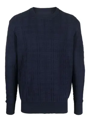 Givenchy 4g Patterned-knit Jumper - Blue