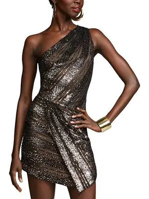 HALSTON Vail Sequined Mini Dress