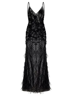ROOM76 Semi-sheer Gown - Black