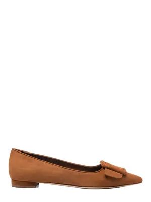 Manolo Blahnik Maysale Flat Pumps - Brown
