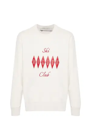 GOLDEN GOOSE Ski Club Embroidered Sweatshirt - Neutrals