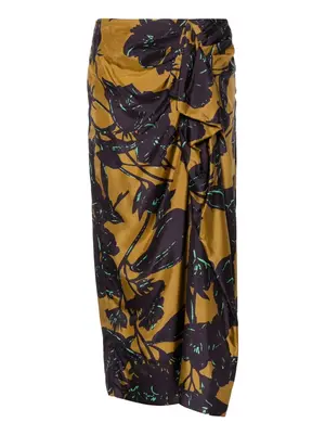 ESSENTIEL ANTWERP Essentiel Antwerp Glavia Floral Print Midi Skirt