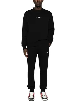 Versace Logo-patch Cotton Track Pants - Black