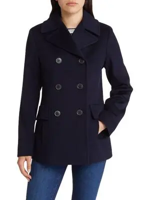 Fleurette Ali Wool Pea Coat - Midnight