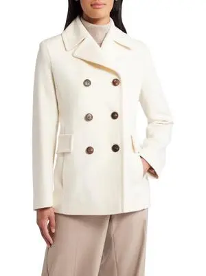 Fleurette Ali Wool Pea Coat - Parchment