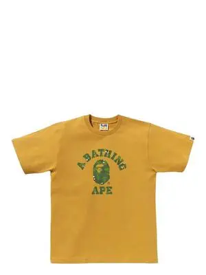 A BATHING APE Bitmap College Tee Shirt - Yellow