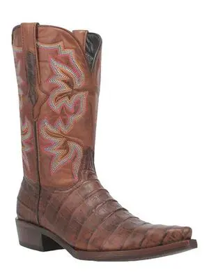 DINGO Gator Embossed Cowboy Boot - Brown