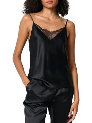 Lilysilk V-neck Lace Silk Camisole - Black