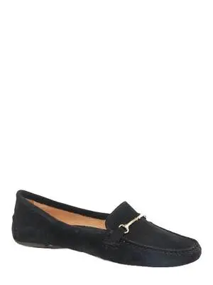 PATRICIA GREEN Caroline Moc Toe Bit Loafer - Black Suede