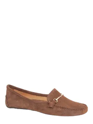 PATRICIA GREEN Caroline Moc Toe Bit Loafer - Chocolate Suede